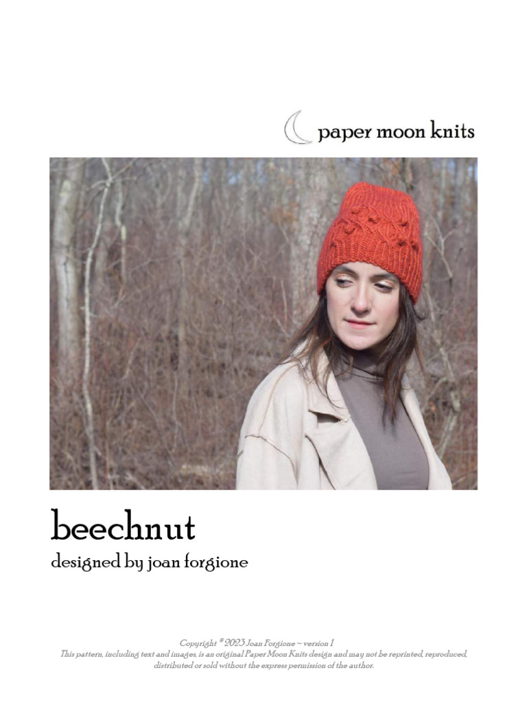Beechnut For Paper Moon Knits - v.1 | PDF | Knitting | Knitting Needle
