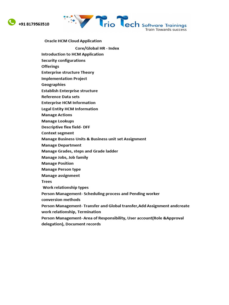 Oracle HCM Core HR Overview and Structure | PDF | Human Resource ...