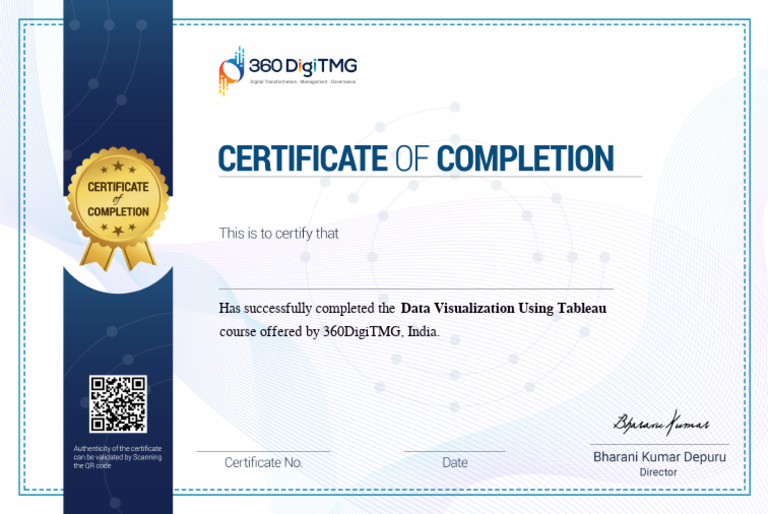 Tableau Data Visualization Course Completion | PDF
