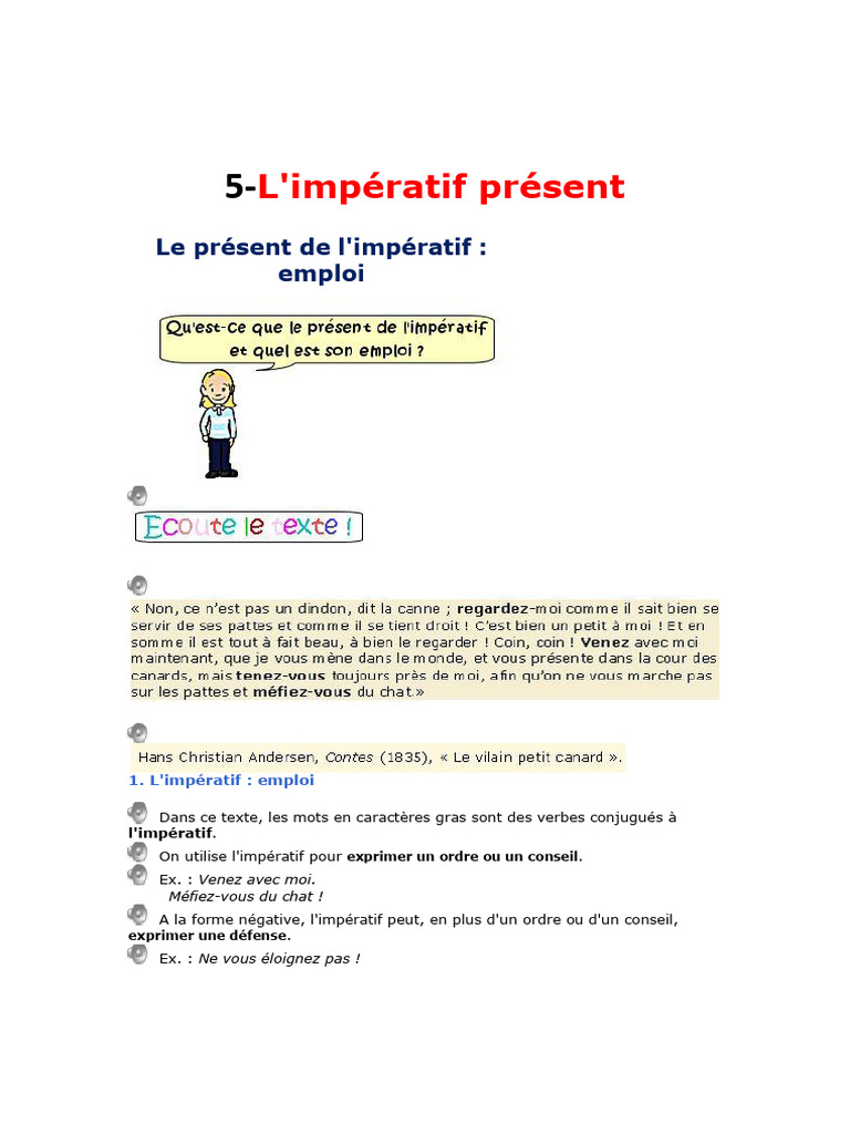 L'usage de l'impératif présent | PDF | Verbe | Nombre grammatical