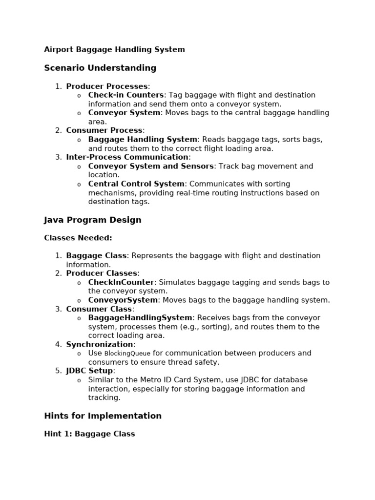 Efficient Airport Baggage Handling System | PDF | Databases | Data ...
