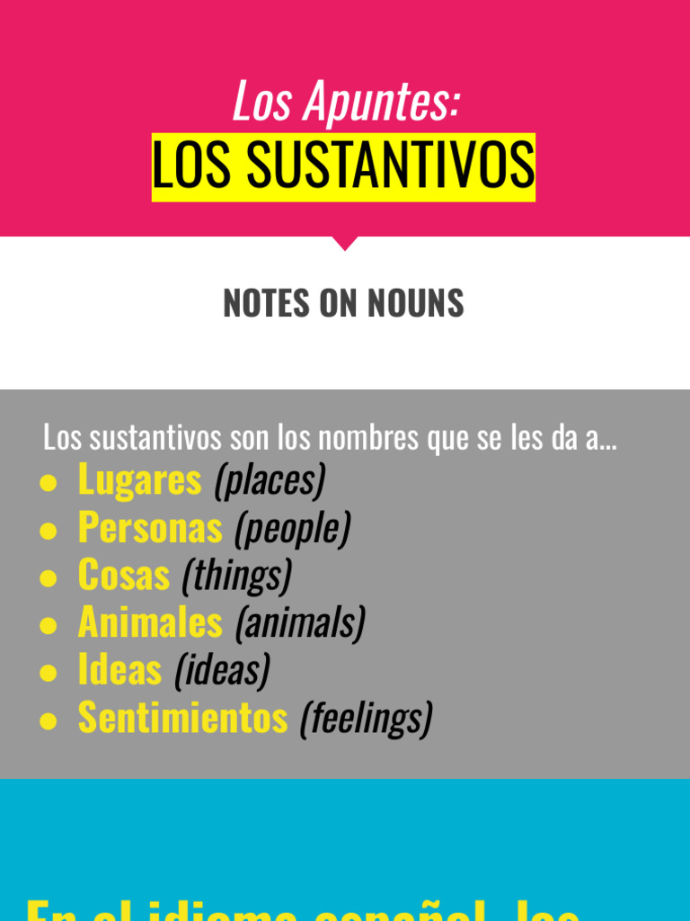 Los Apuntes LOS SUSTANTIVOS | PDF