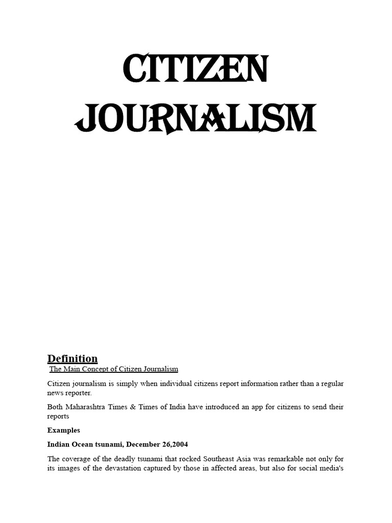 2. Citizen Journalism_l_2024.docx | PDF | Journalism | Social Media