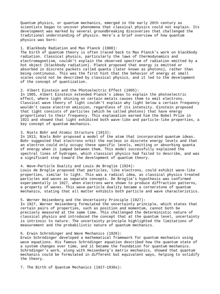 How Was Quantum Physics Born | PDF | Quantum Mechanics | Quantum