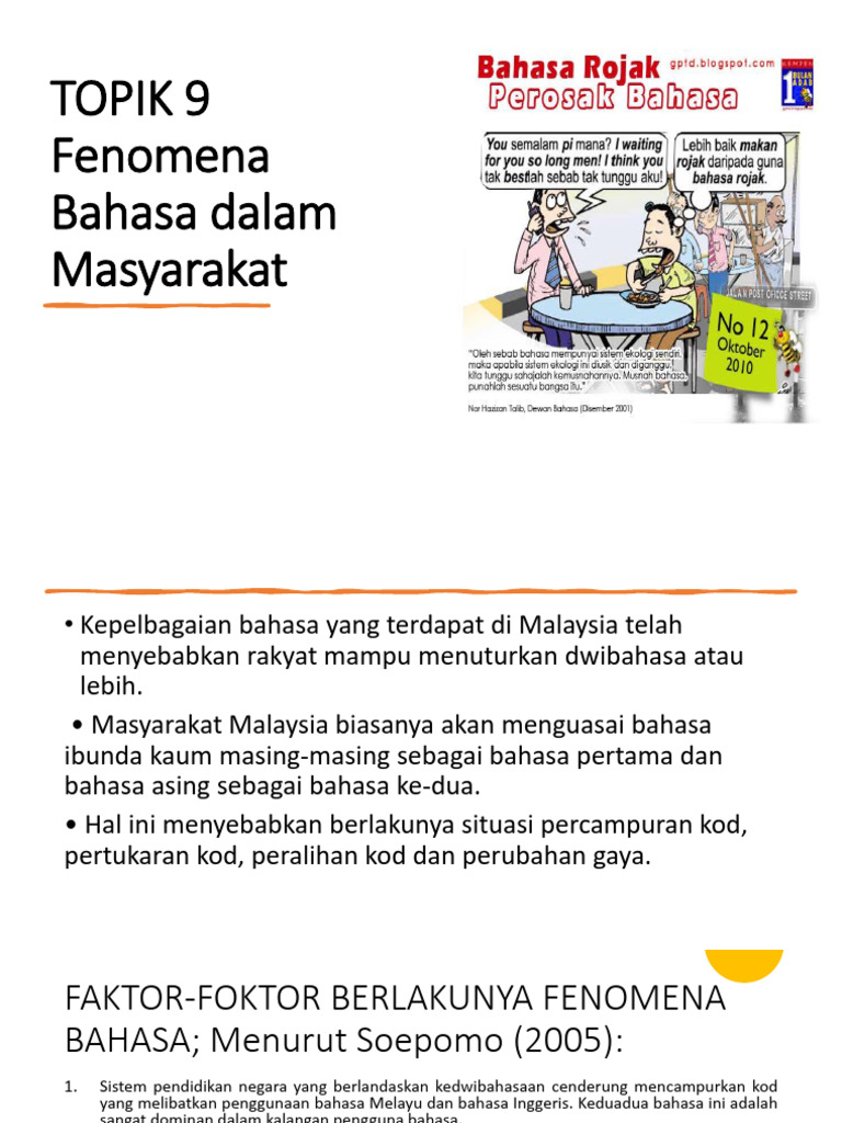 Topik 9-Fenomena Bahasa | PDF