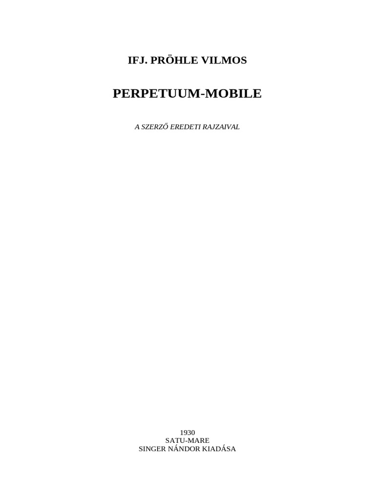 Pröhle Vilmos - Perpetuum-mobile | PDF