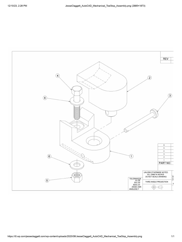JesseClaggett AutoCAD Mechanical ToeStop Assembly | PDF