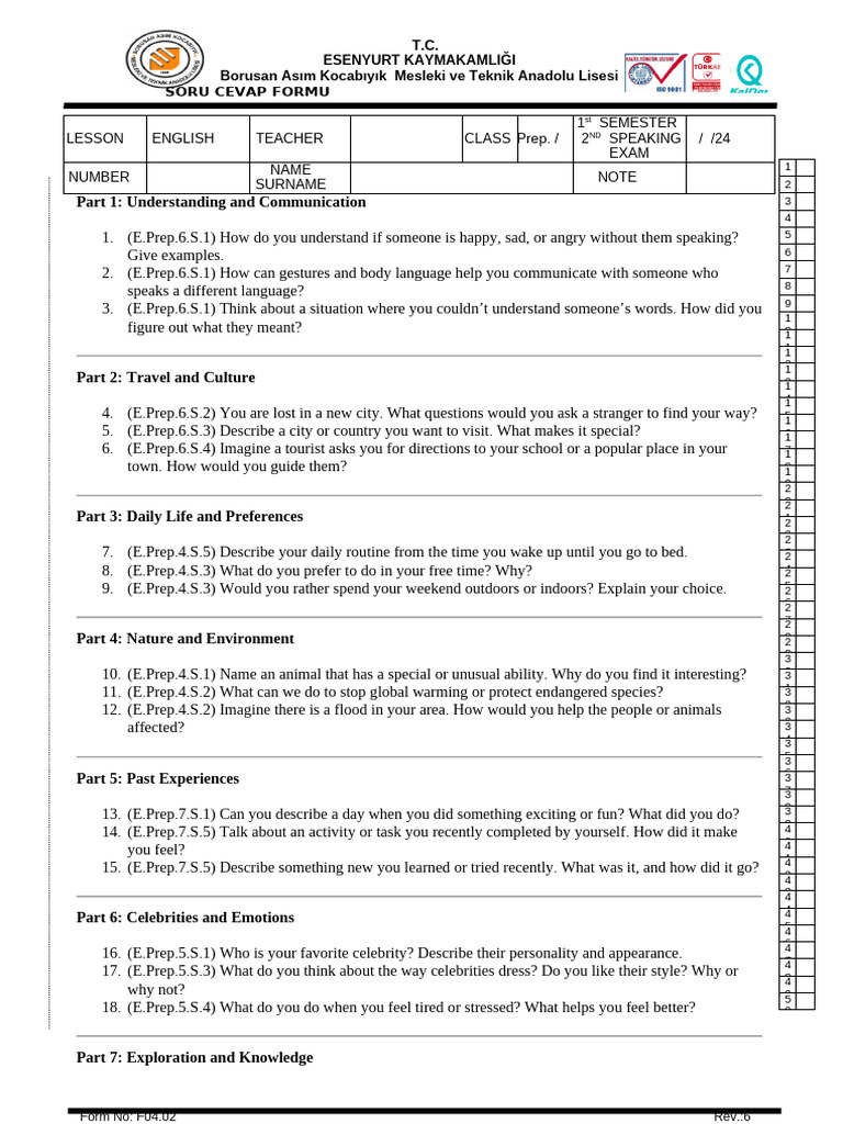 Prep. 1-2 Speaking | PDF | Cognition | Human Communication