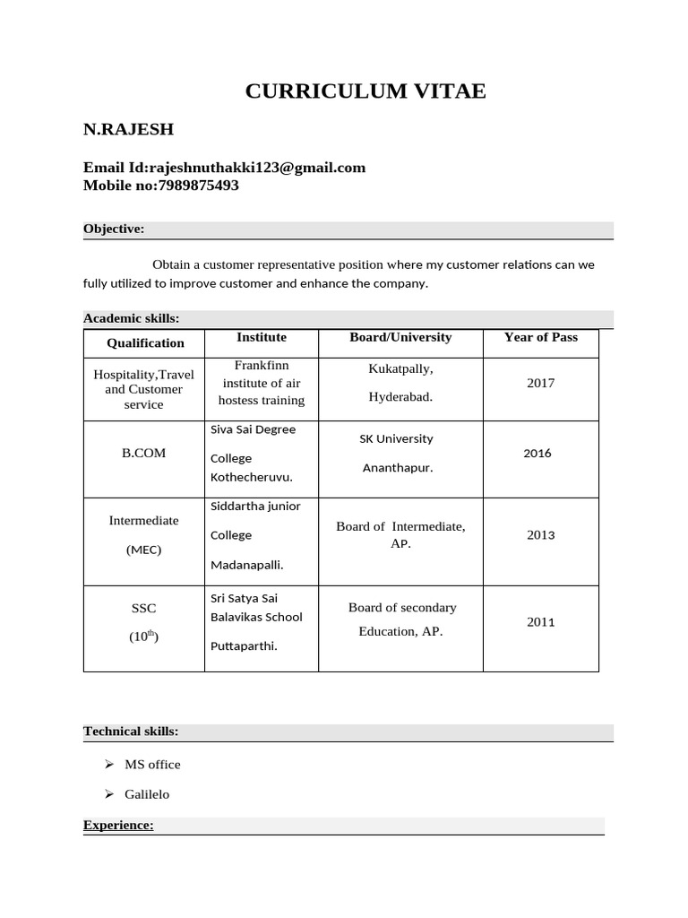 Rajesh Resume | PDF
