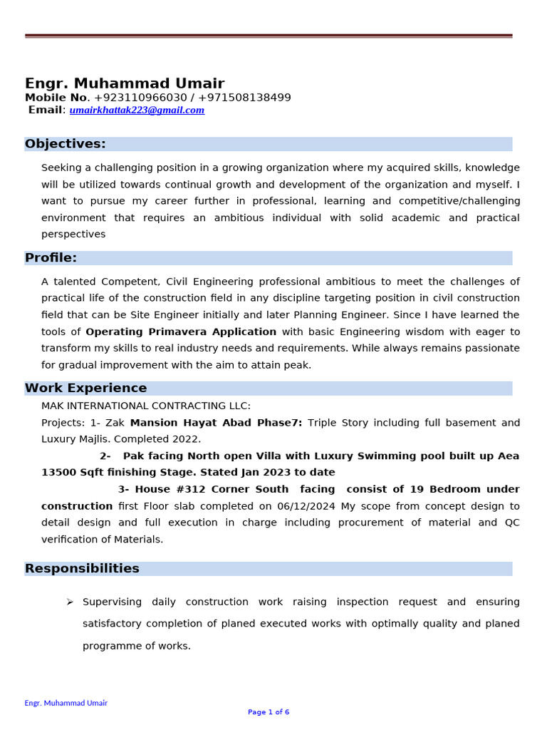 Engr.CV revision 01 | PDF | Surveying | Concrete