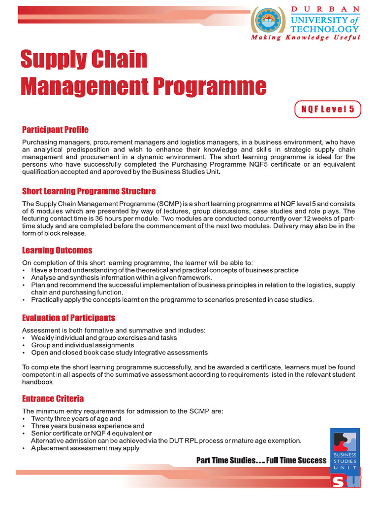 Supply Chain Managment Programme (SCMP) | PDF