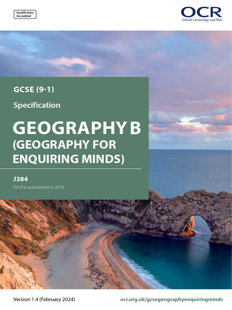 GCSE Geography B j384 Specification | PDF | Tropics | Geomorphology