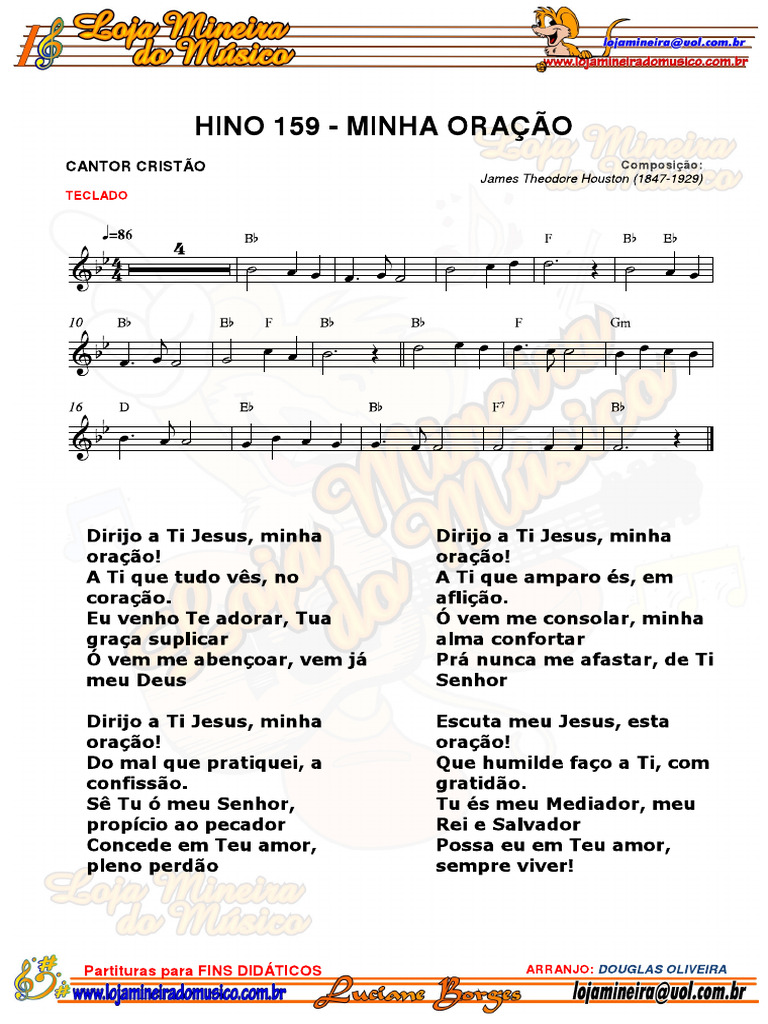 Hino 159 - Minha Oracao - CC (Teclado) | PDF