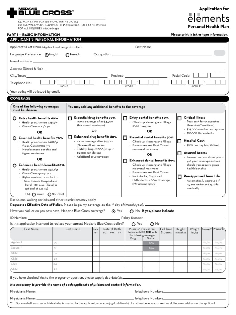 Personal Health Plan Application Form | PDF | Banks | Crohn's Disease