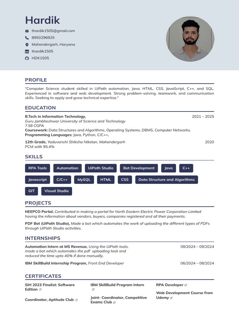 HARDIK NEW RESUME | PDF