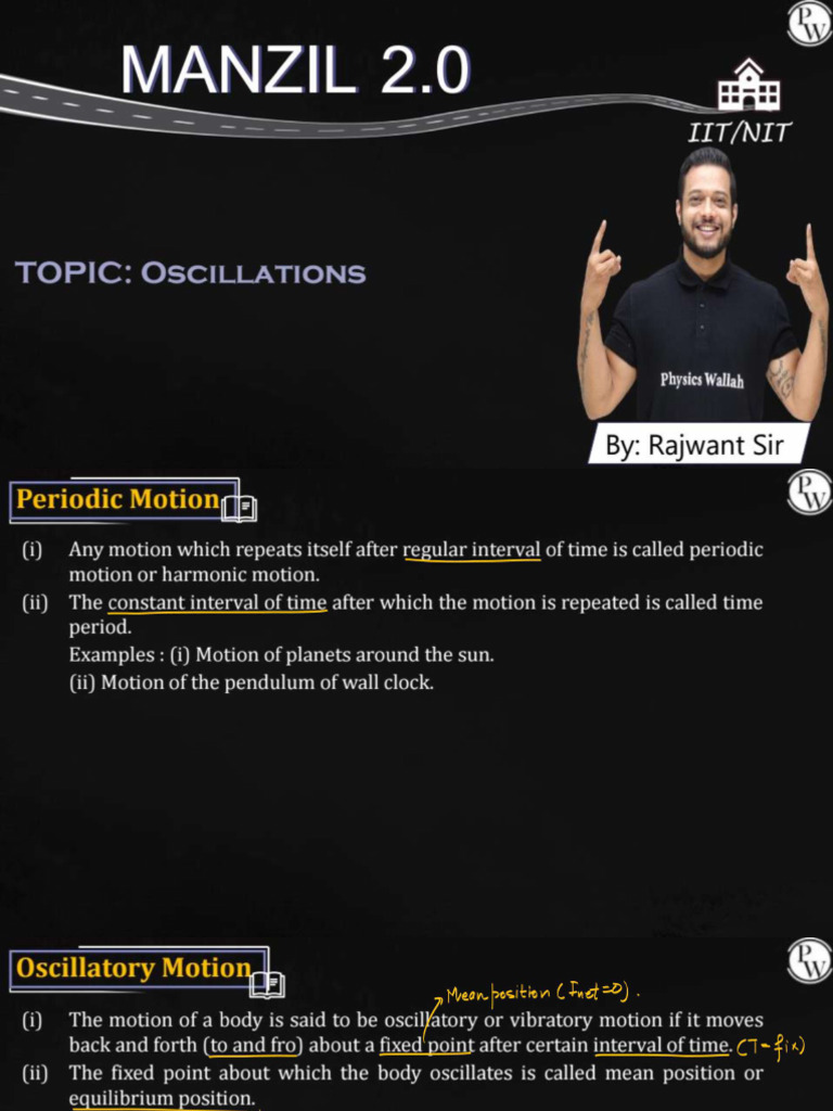 Oscillations in 1 Shot Class Notes (RJ Sir) | PDF