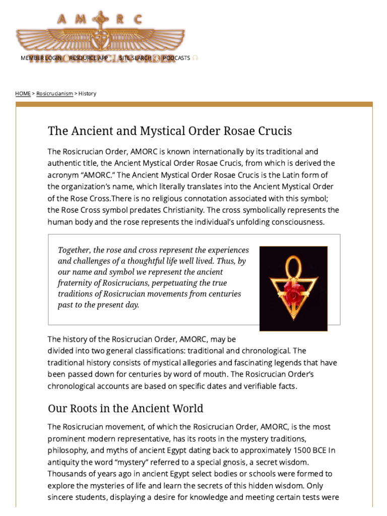 Rosicrucian Order History And Legacy Pdf Alchemy Rosicrucianism