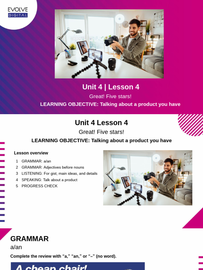 Evolve Dig_TC_IN_L1_U04_l04_Lesson | PDF | Adjective | Morphology