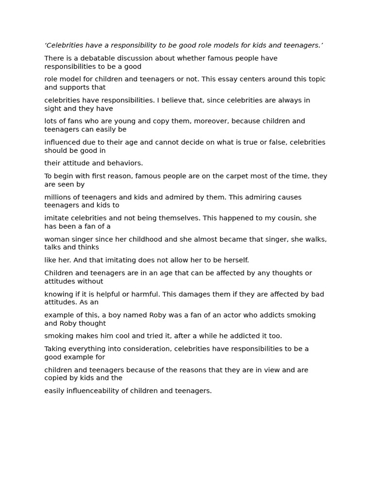 Opinion Essay Sample | PDF