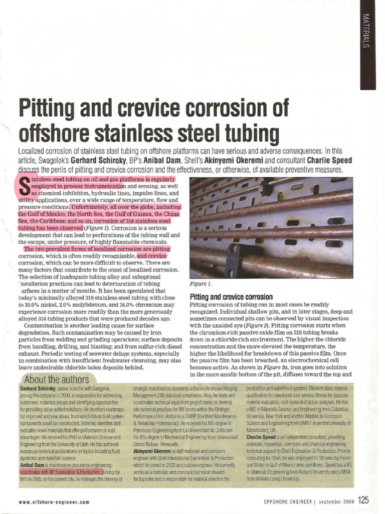 Offshore Tubing Corrosion Risks | PDF | Corrosion | Stainless Steel