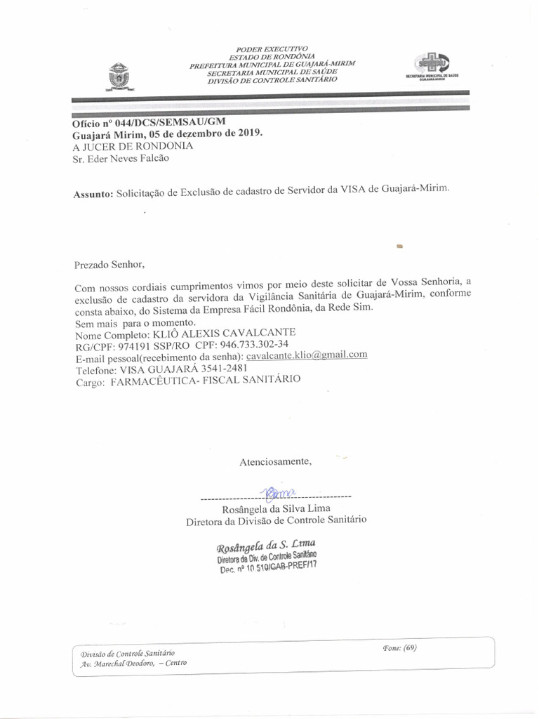 Oficio N° 044 Jucer | PDF