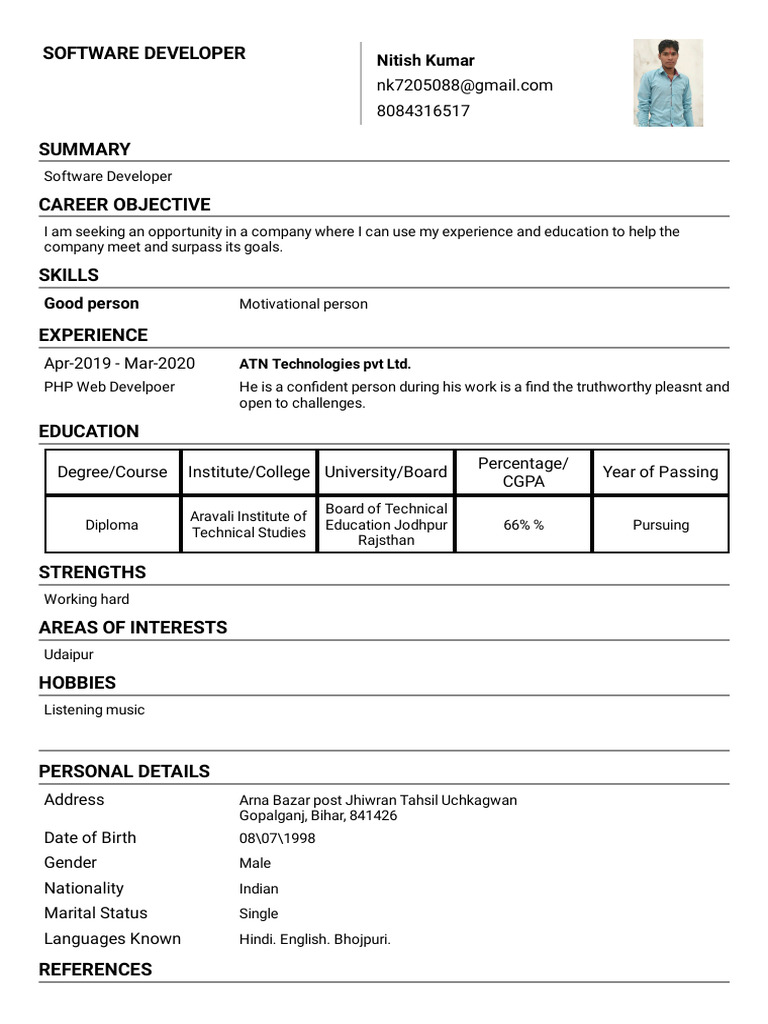 Resume - Job Resume - Format1 | PDF