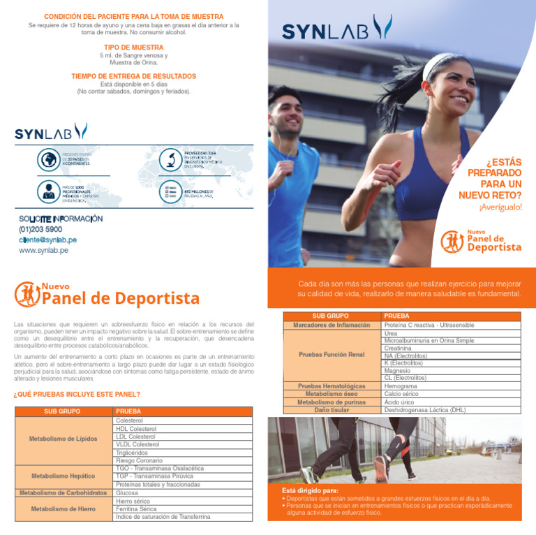 Perfil Deportista SYNLAB | PDF | Metabolismo | Transaminasa