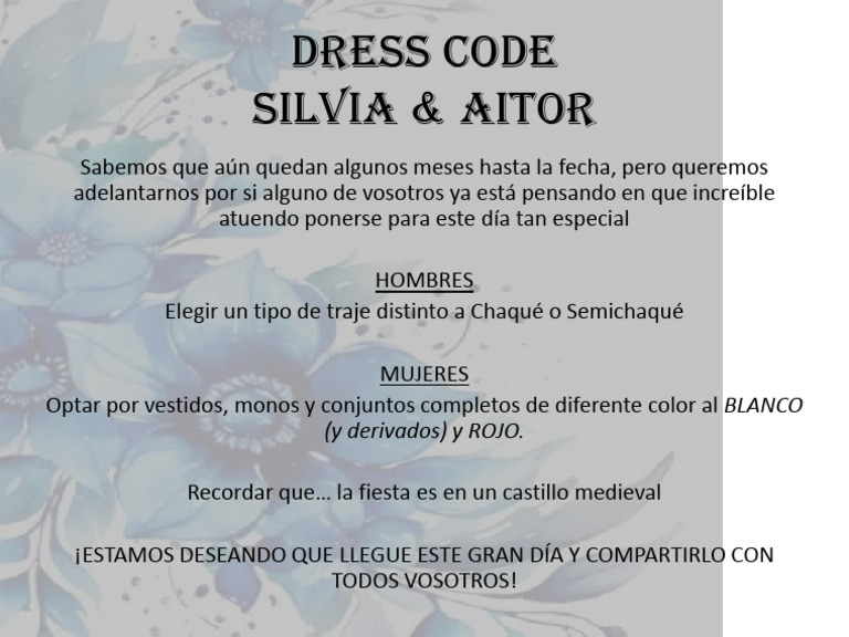 Monos de traje para evento en castillo | PDF