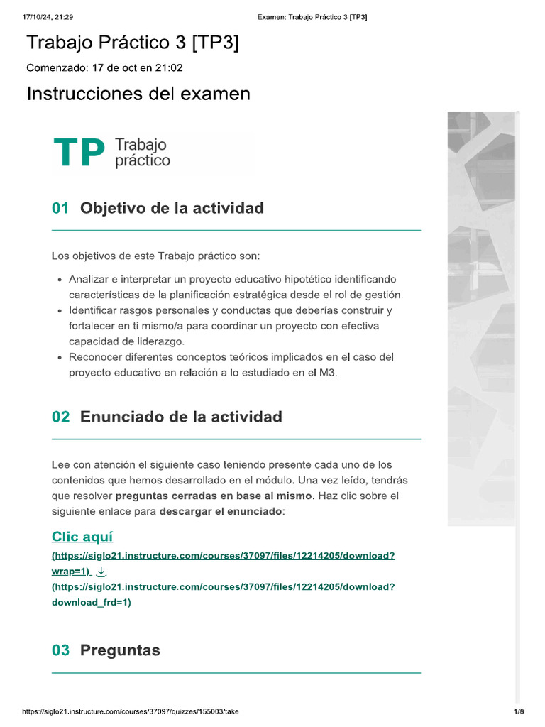 tp3 GESTION EDUCATIVA | PDF