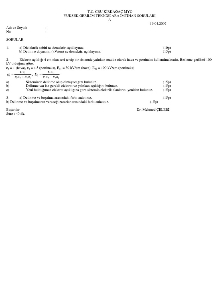 Yüksek Gerilim - Sual.arsivi | PDF