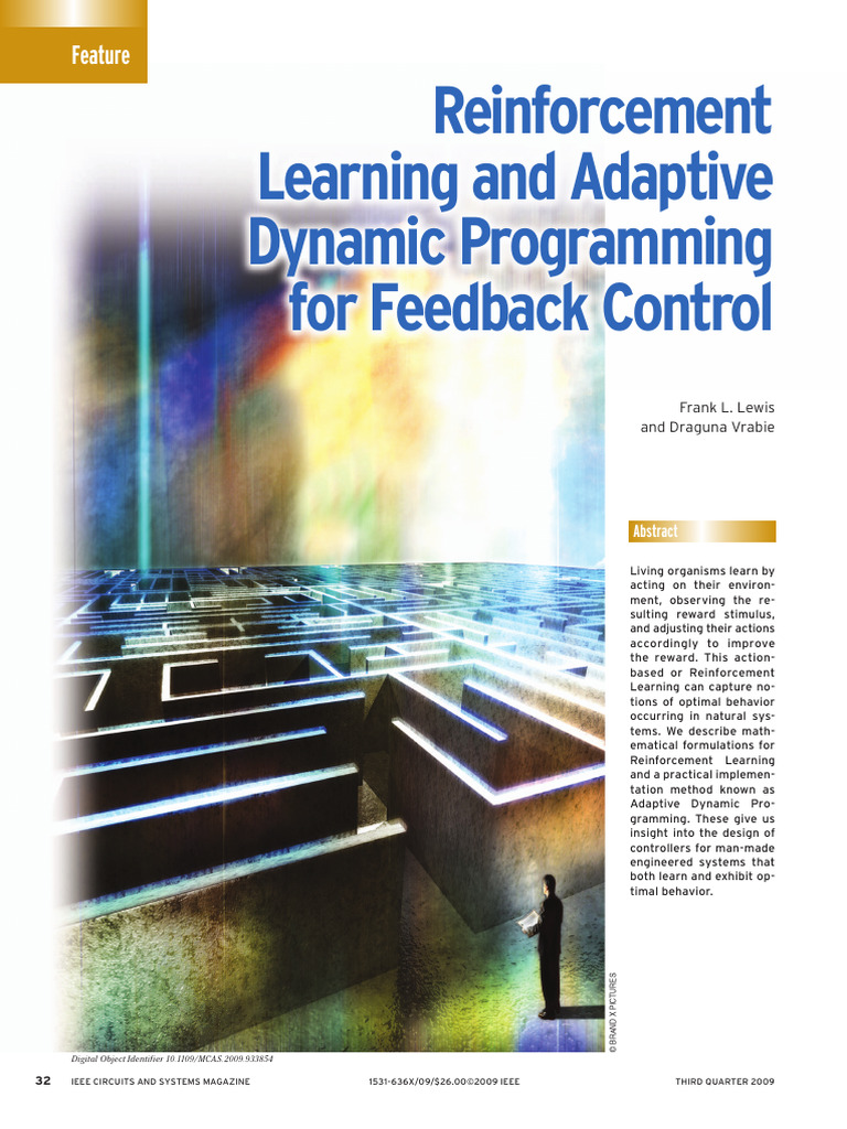Reinforcement Learning and Adaptive Dynamic Programming For Feedback Control Lewis | PDF ...
