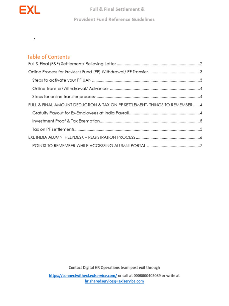 FF and PF Reference Guidelines for Ex-Employees- NCR Jaipur Chennai Hyd...... (1) | PDF | Computing