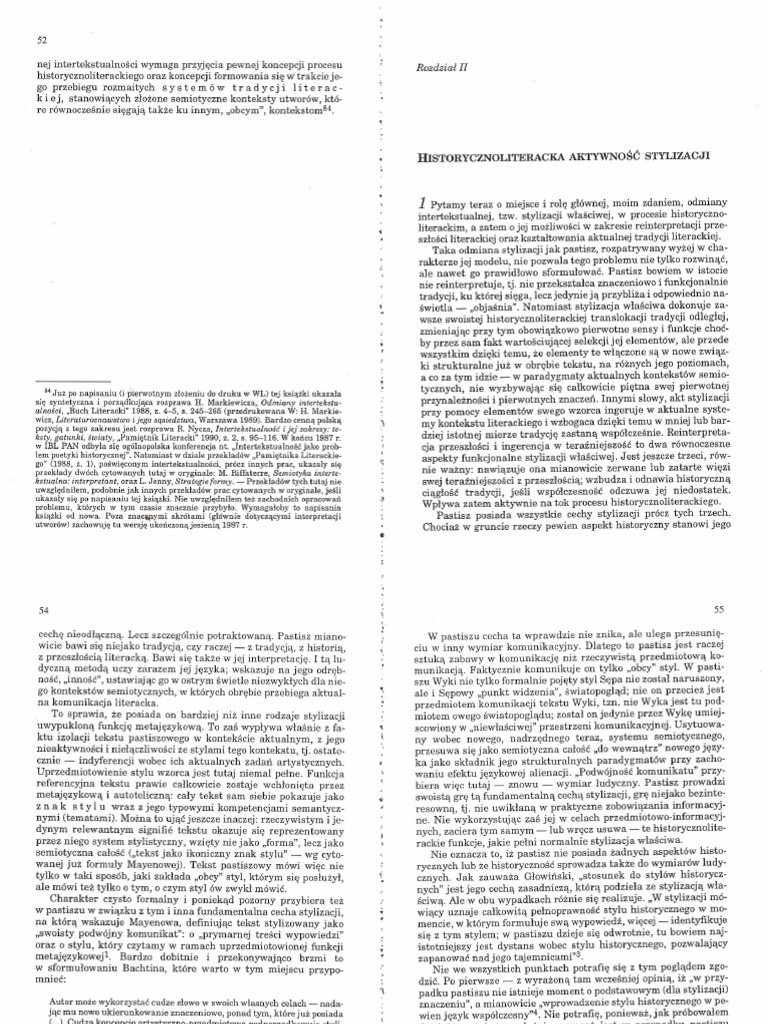 Balbus S. - Historycznoliteracka Aktywność Stylizacji | PDF