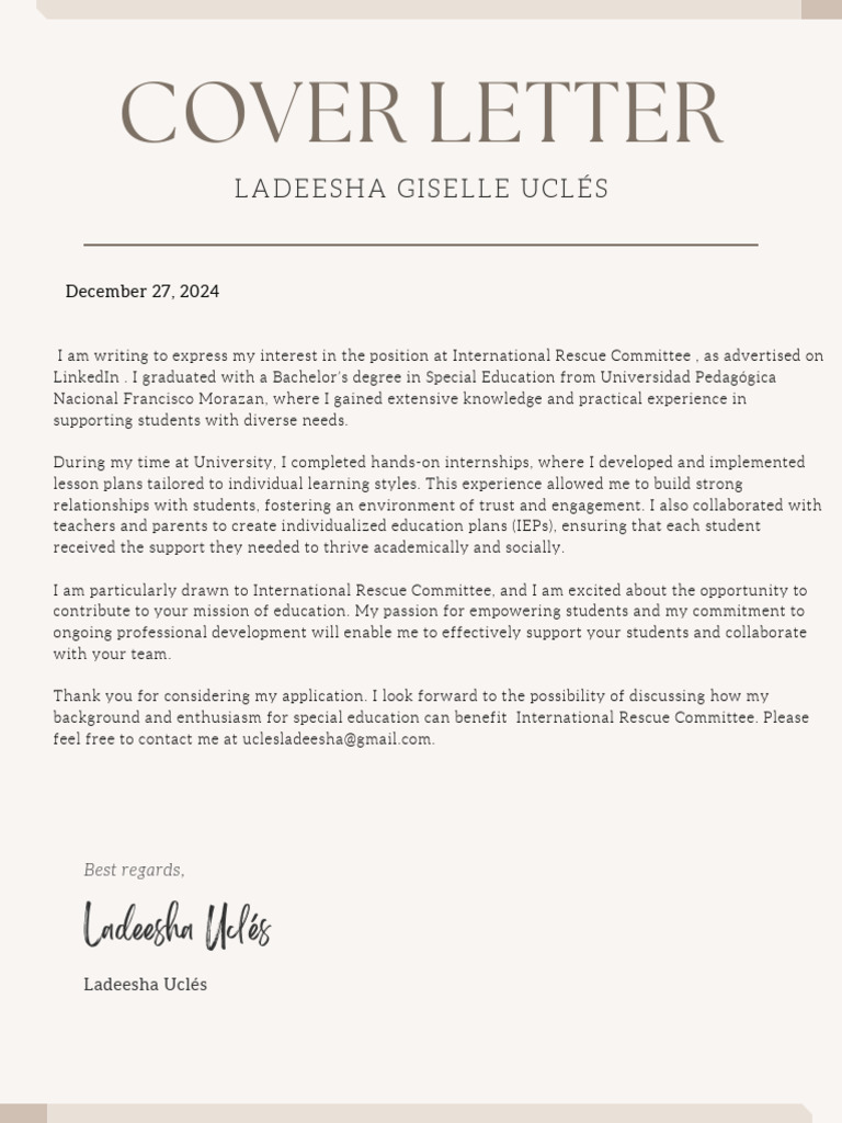 Beige Professional Cover Letter Document.pdf | PDF