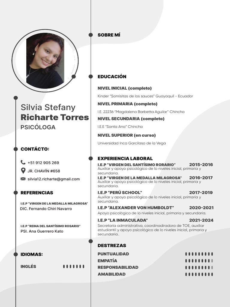 Cv. Silvia 01 | PDF | Etapas educativas