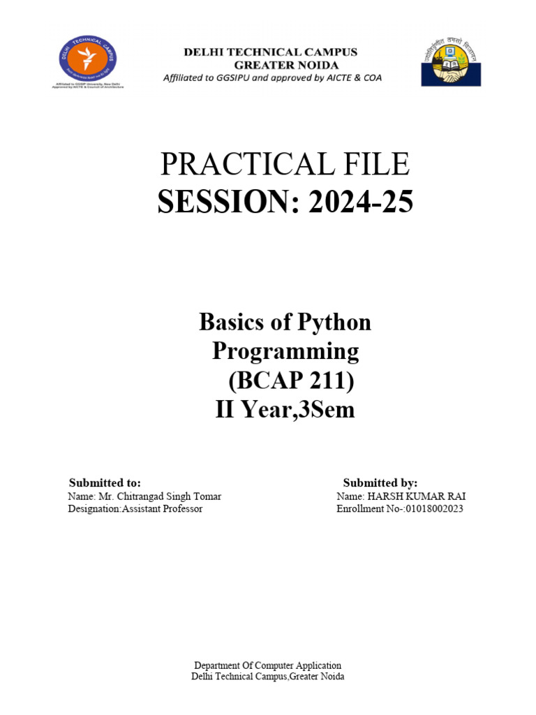 python practical file | PDF | Integer | Numbers python practical file | PDF | Integer | Numbers