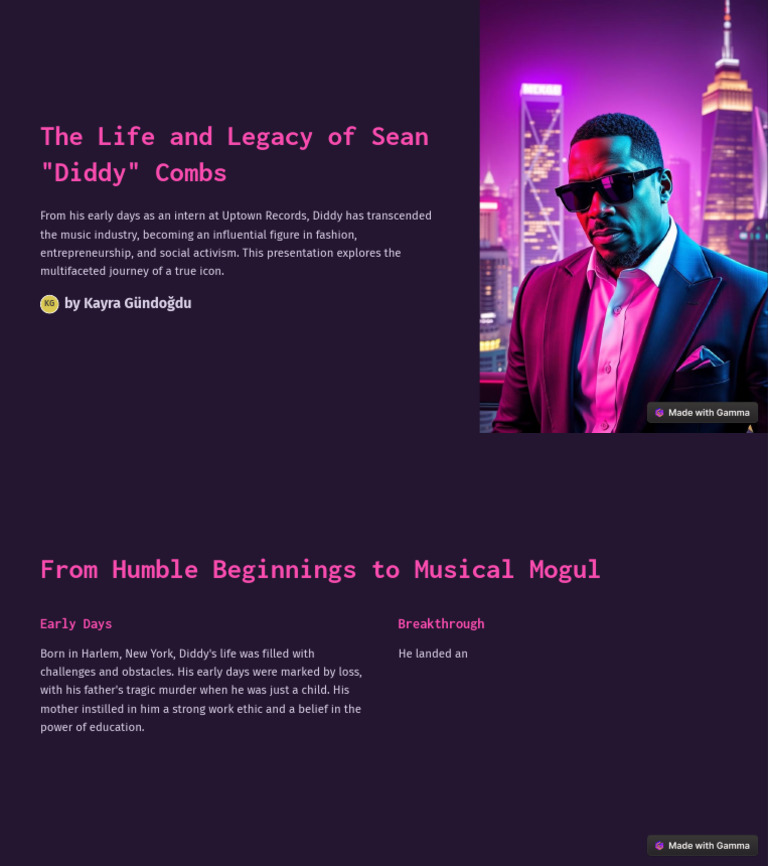 The Life and Legacy of Sean Diddy Combs | PDF