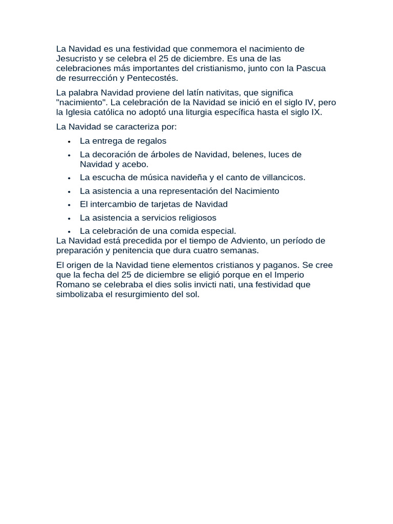 Historia y Tradiciones de la Navidad | PDF