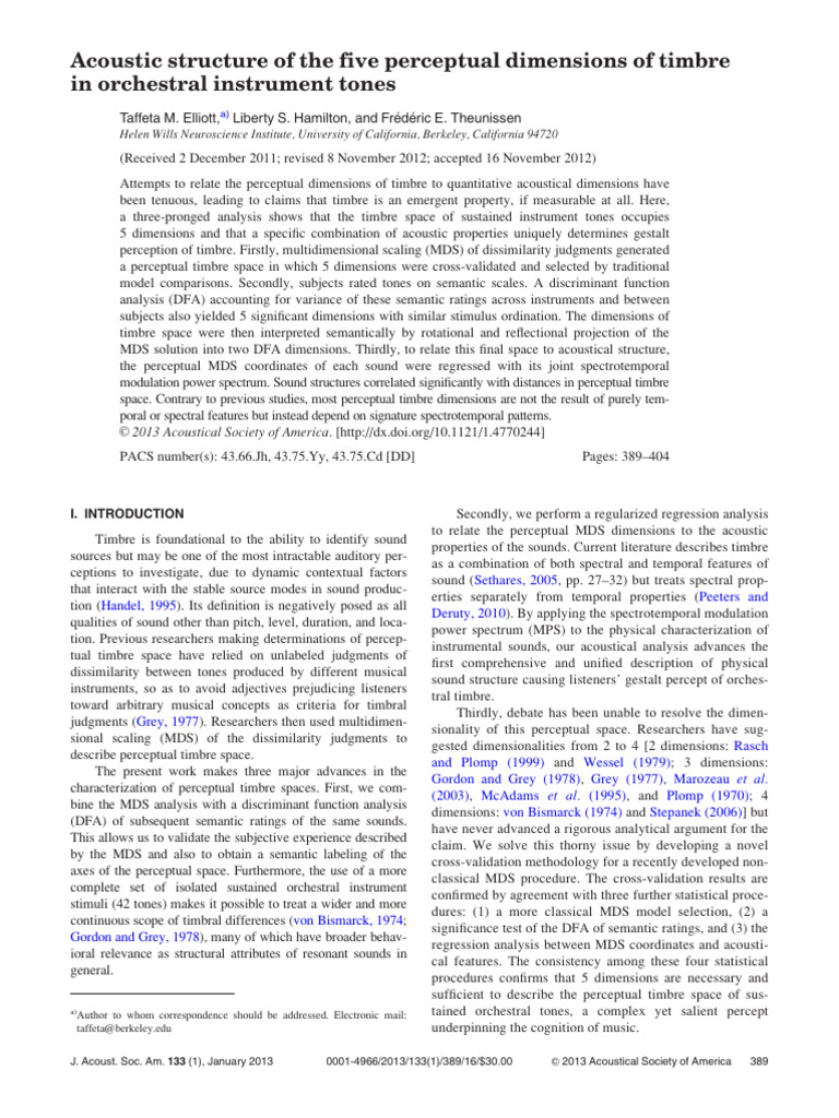 Elliott, Taffetta, Et Al - Acoustic Structure of The Five Perceptual ...