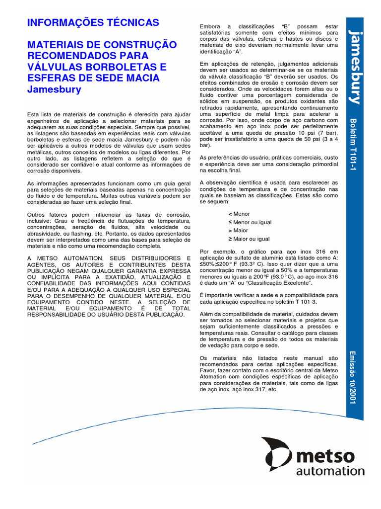 Chemical Compatibility Chart, Metals T101-1 rev pt | PDF | Ácido ...