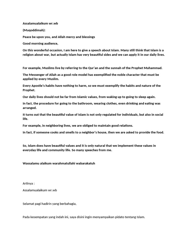 Contoh Teks Pidato | PDF