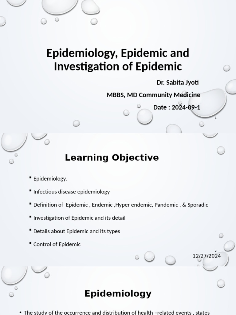 Epidemiology, Epidemic | PDF | Epidemics | Infection