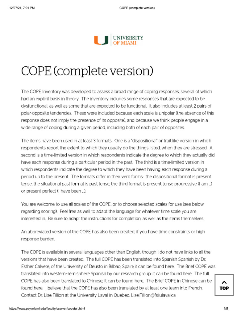 COPE (Complete Version) | PDF