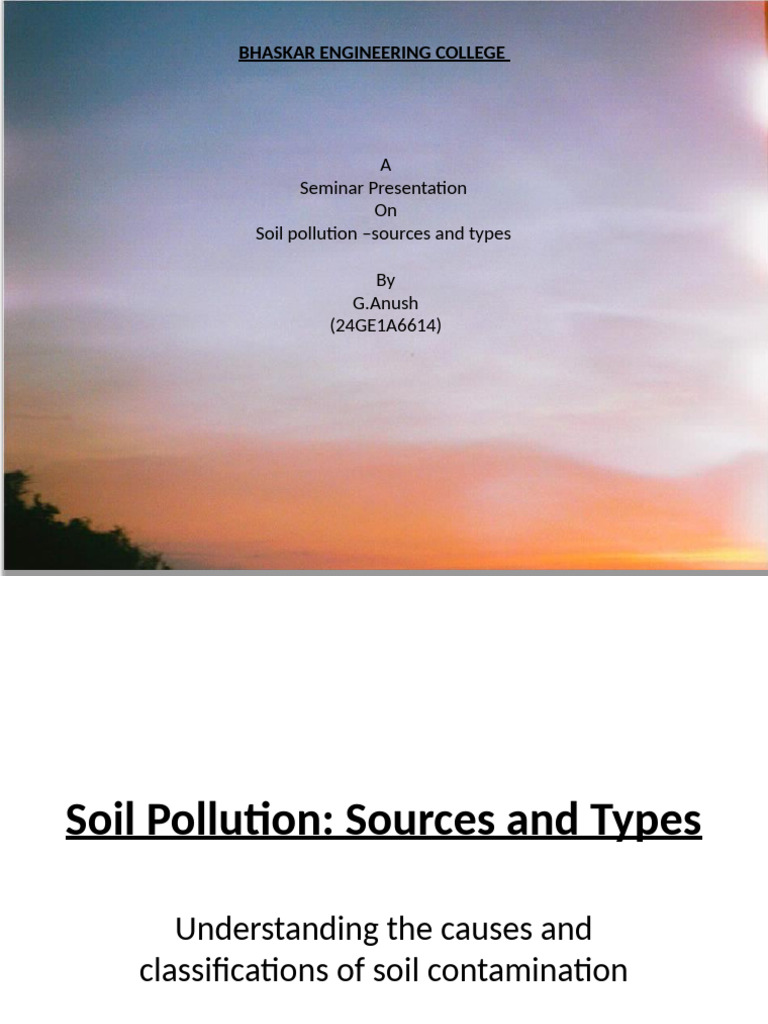 Soil Pollution Sources and Types | PDF