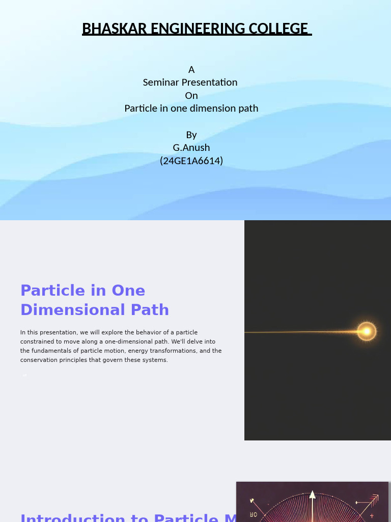 Particle in One Dimensional Path by Anush | PDF | Oscillation | Velocity