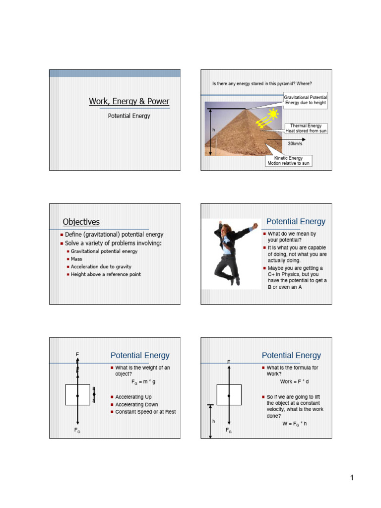 Work, Energy, Power - L02 - Potential Energy | PDF | Potential Energy | Nature
