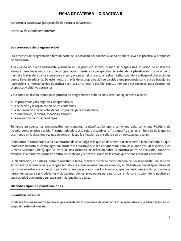 Ficha Sobre Programación - Material de Cátedra | PDF | Enseñando ...