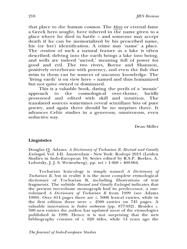 A Dictionary of Tocharian B. R | PDF | Chinese Language | Languages