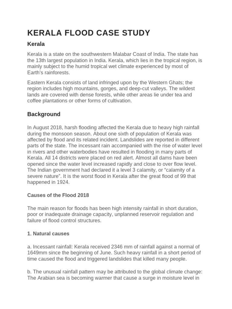 KERALA FLOOD CASE STUDY | PDF | Rain | Flood