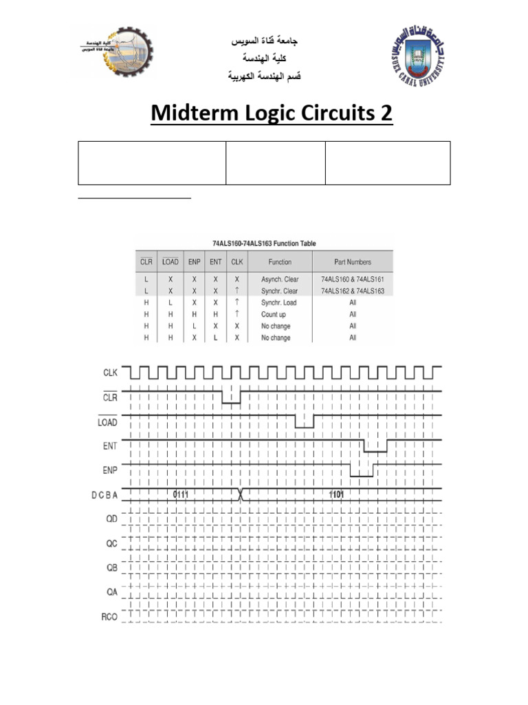 Logic Circuits Midterm Guide | PDF